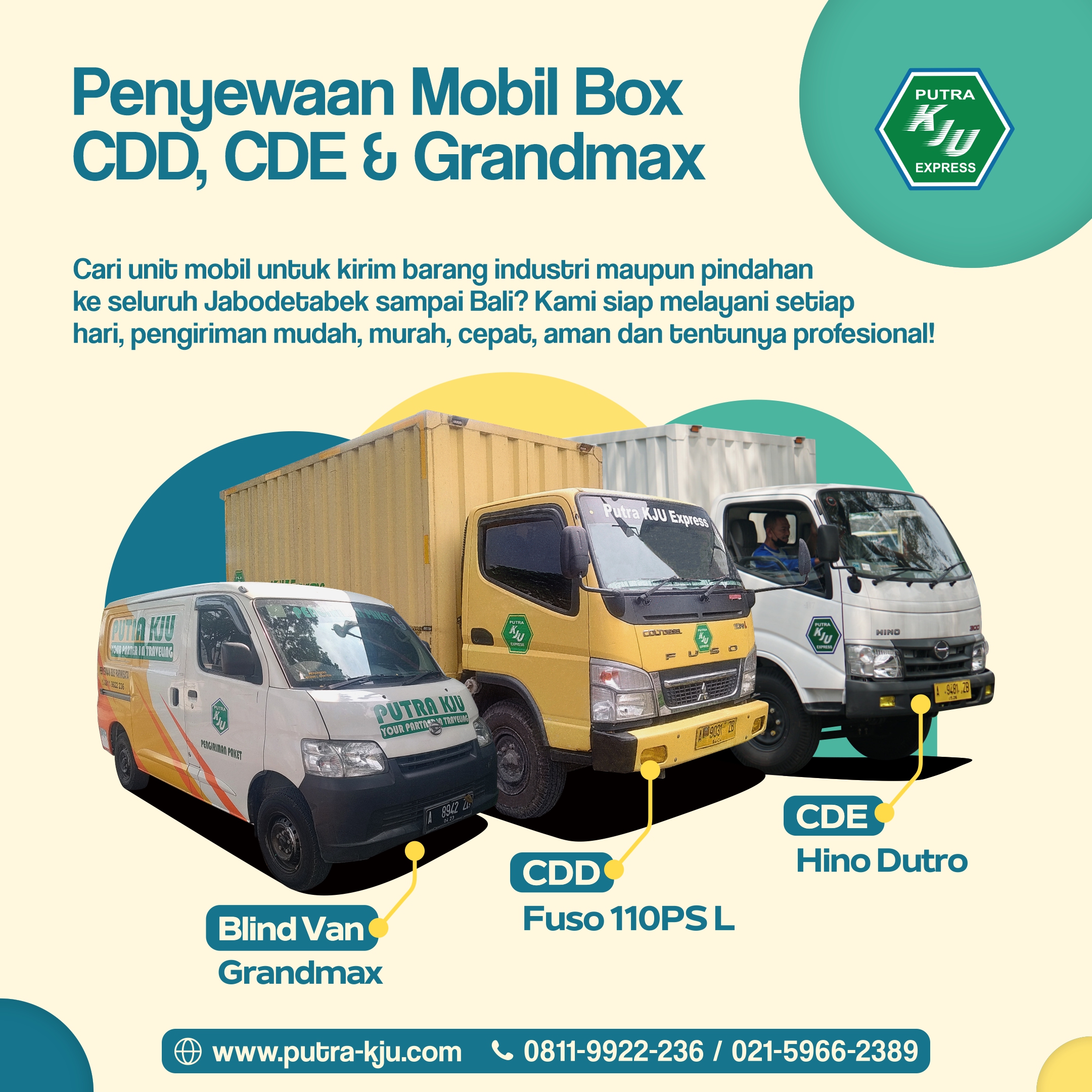 PUTRA KJU PUNYA PENYEWAAN MOBIL BOX, CDD, dan CDE. – Putra KJU